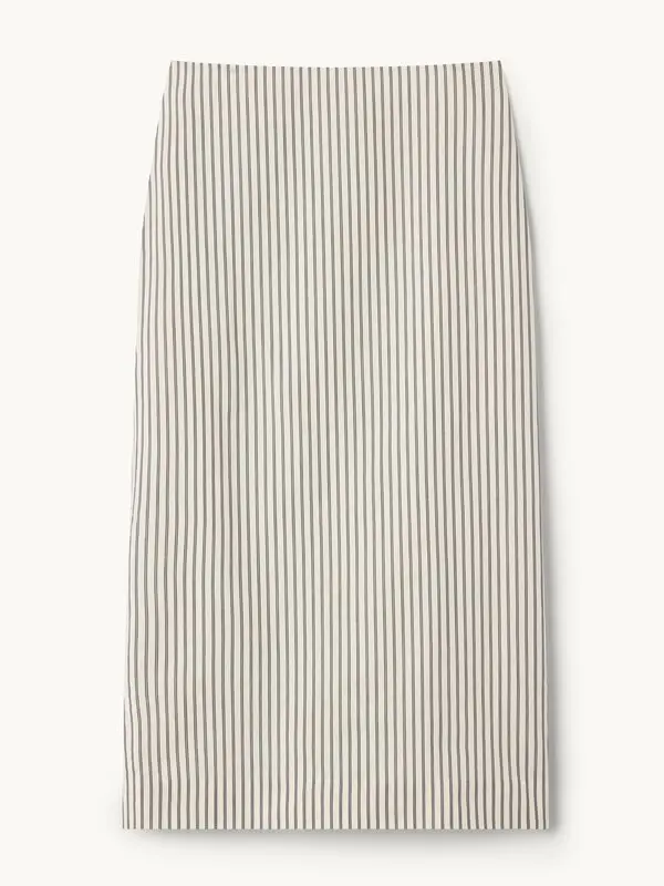 GWYN Striped Cotton Skirt - Black,white Stripe