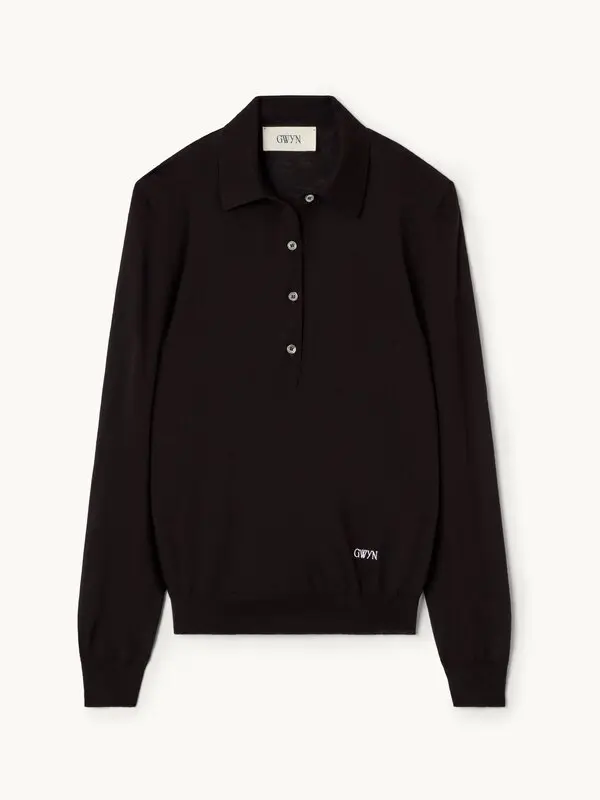 GWYN Cosima Italian Virgin Wool Polo Sweater