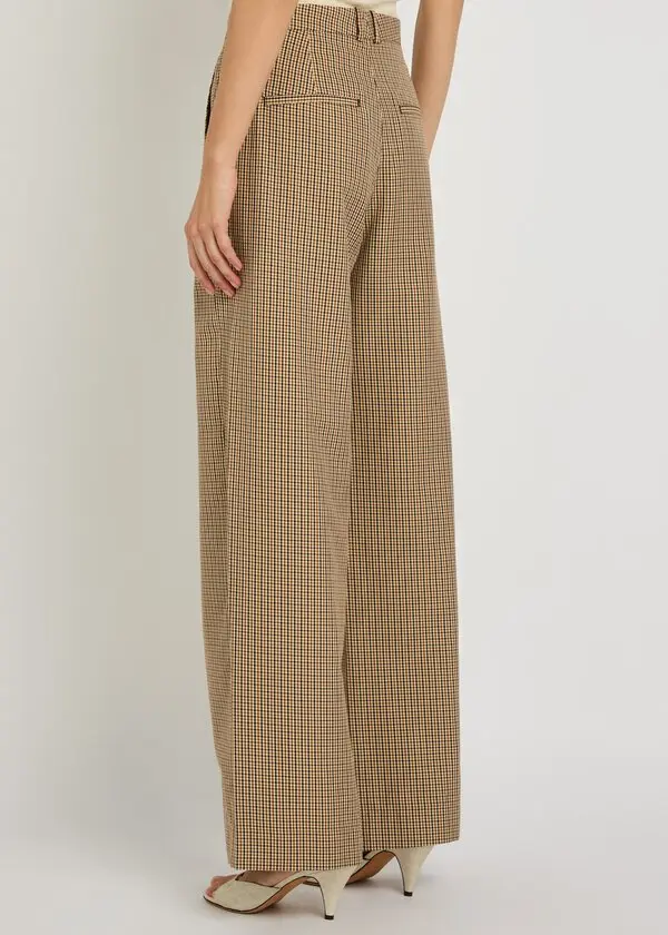 Vince Camille Checked Wide-leg Trousers
