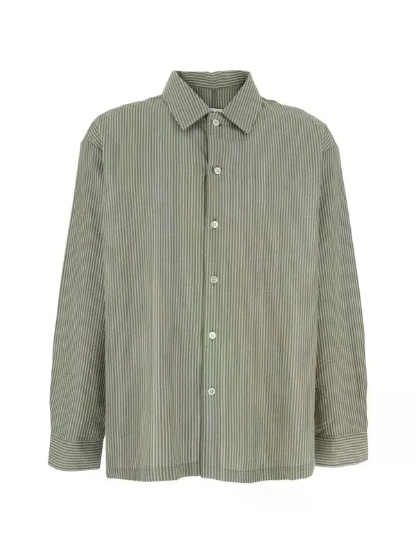 COOR Striped Cotton Shirt - Green