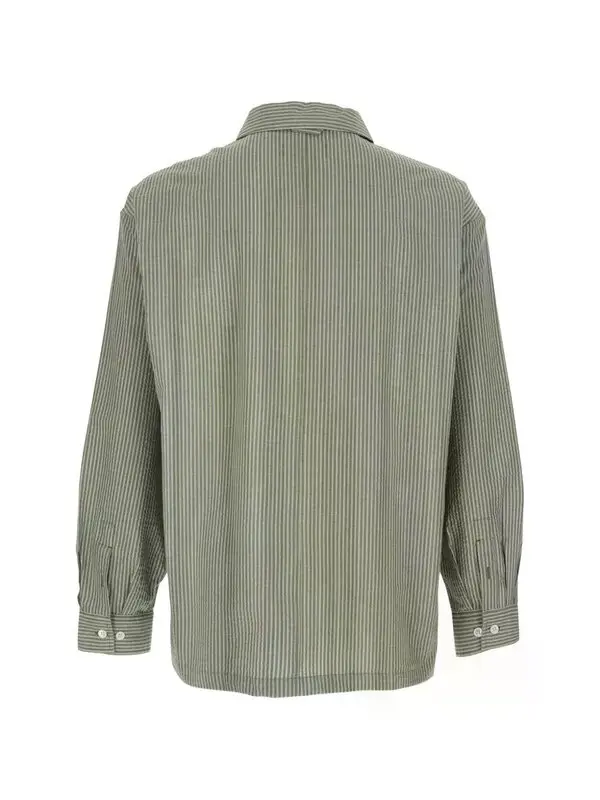 COOR Striped Cotton Shirt - Green