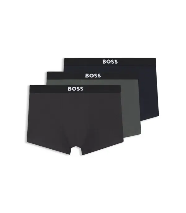 BOSS Three-pack Of Stretch-cotton Trunks - Patterned