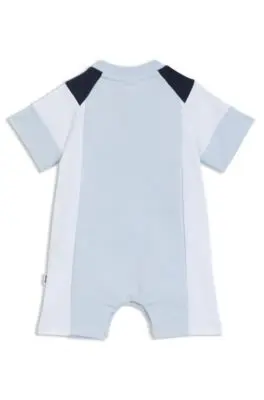 BOSS Baby Stretch-cotton Playsuit With Double B Monogram