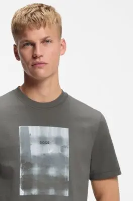 BOSS Printed-artwork T-shirt In Cotton Jersey