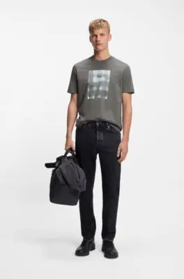 BOSS Printed-artwork T-shirt In Cotton Jersey