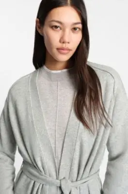 BOSS Long Melange-cashmere Cardigan With Belt