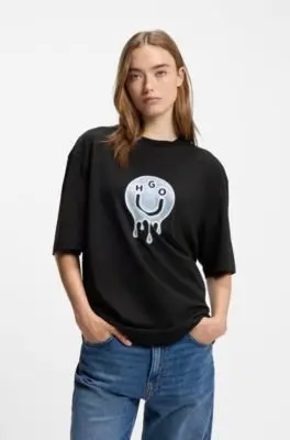 Hugo Logo-artwork T-shirt In Cotton Jersey
