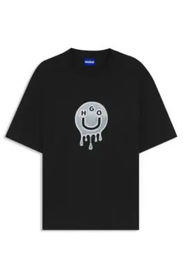 Hugo Logo-artwork T-shirt In Cotton Jersey