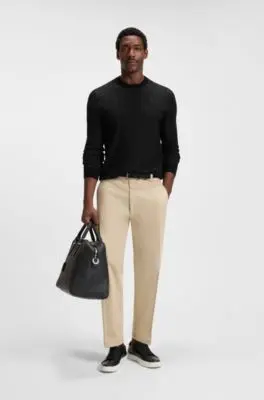 BOSS Herringbone Patterned Sweater - Black