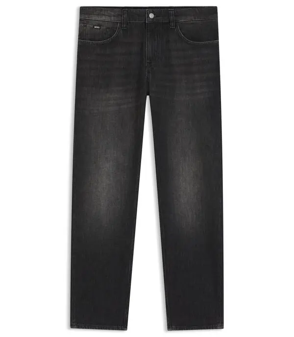 BOSS Maine Regular-fit Jeans In Mechanical-stretch Denim - Black