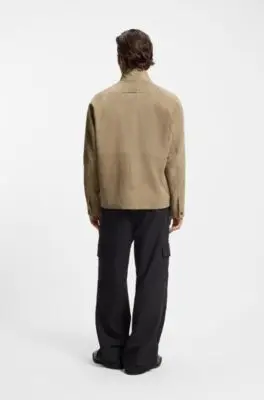 Hugo Suede Regular-fit Jacket - Beige