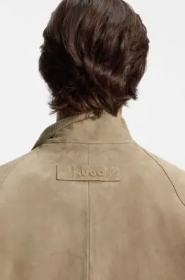 Hugo Suede Regular-fit Jacket - Beige