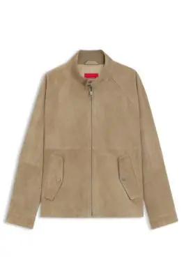 Hugo Suede Regular-fit Jacket - Beige