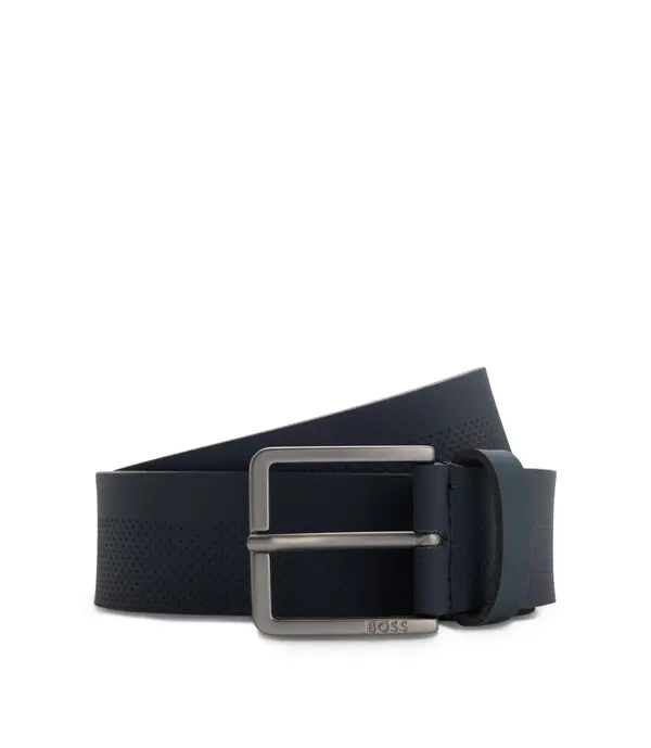 BOSS Italian Leather Belt - Dark Blue