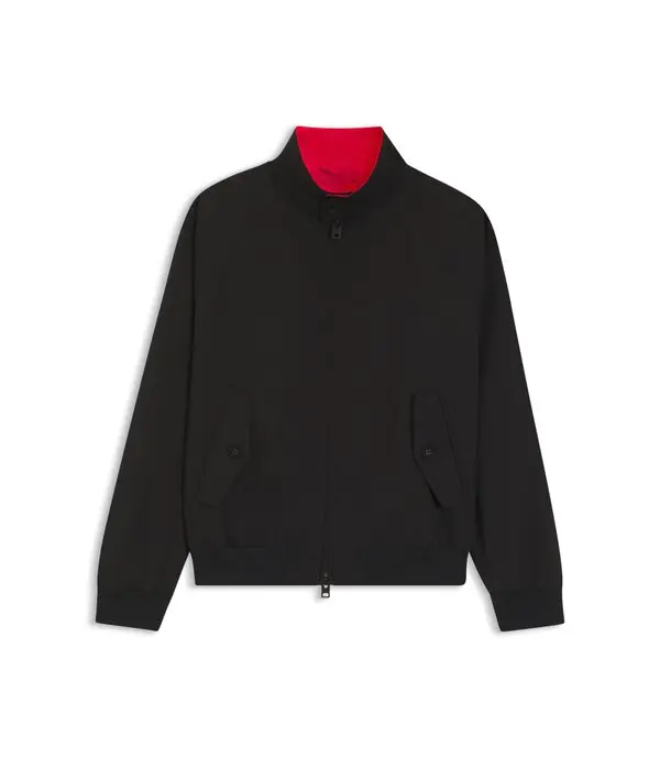 Hugo Twill Bomber Jacket With Stand Collar