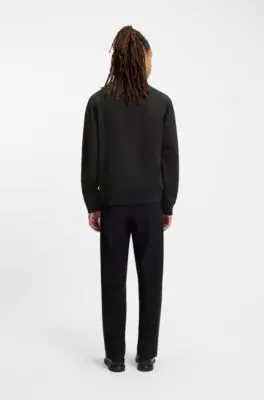 Hugo Twill Bomber Jacket With Stand Collar