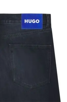 Hugo Regular-fit Jeans In Stonewashed Denim - Dark Blue