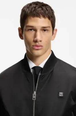 Hugo Stacked-logo Bomber Jacket With Water-repellent Finish