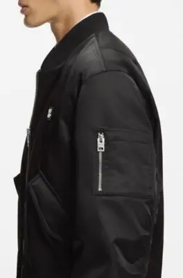 Hugo Stacked-logo Bomber Jacket With Water-repellent Finish