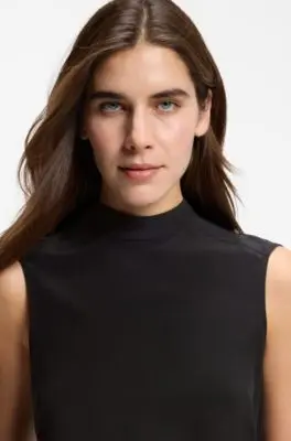 BOSS Regular-fit Tie Neck Blouse