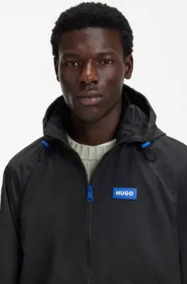 Hugo Logo-patch Windbreaker With Water-repellent Finish