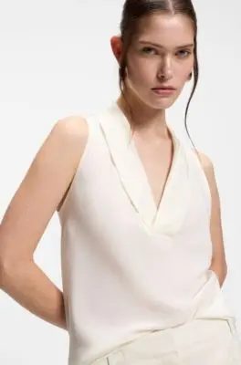 BOSS Sleeveless Sandwashed Silk Blouse