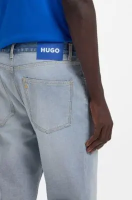 Hugo Regular-fit Jeans In Inside-out Denim - Light Blue