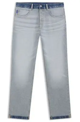 Hugo Regular-fit Jeans In Inside-out Denim - Light Blue