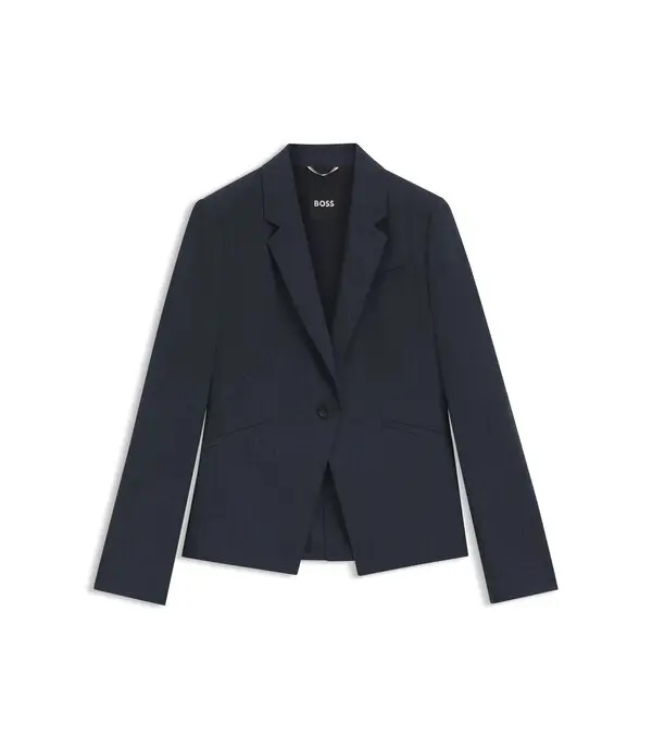 BOSS Slim-fit Blazer In Virgin Wool - Dark Blue