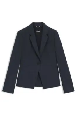 BOSS Slim-fit Blazer In Virgin Wool - Dark Blue