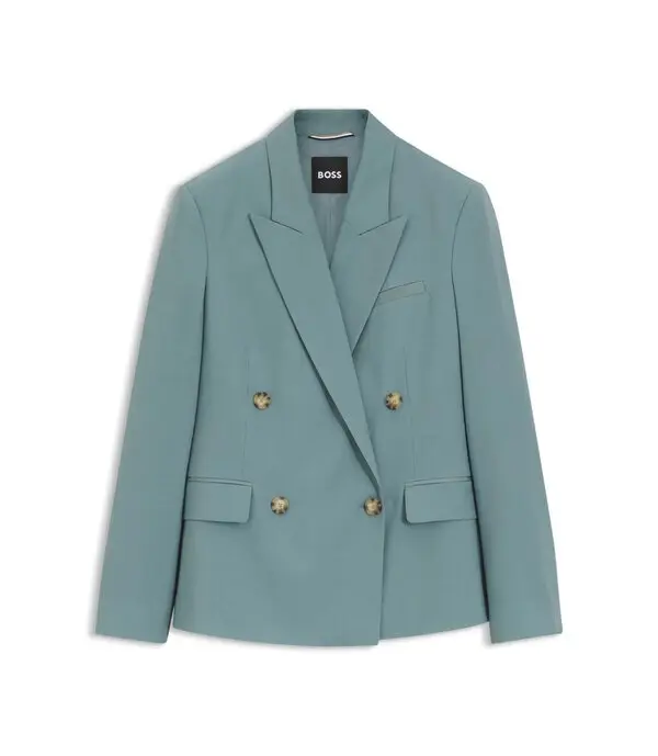 BOSS Regular-fit Blazer In Virgin Wool - Blue