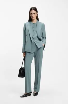 BOSS Regular-fit Blazer In Virgin Wool - Blue