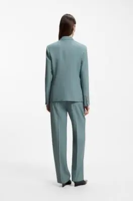 BOSS Regular-fit Blazer In Virgin Wool - Blue