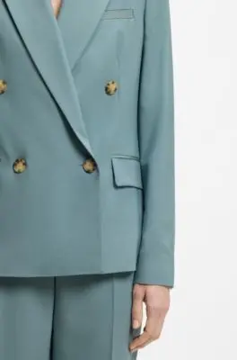 BOSS Regular-fit Blazer In Virgin Wool - Blue