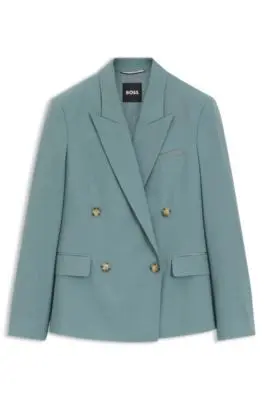 BOSS Regular-fit Blazer In Virgin Wool - Blue