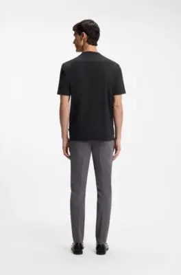BOSS Cotton T-shirt With Double-b Monogram Badge - Black