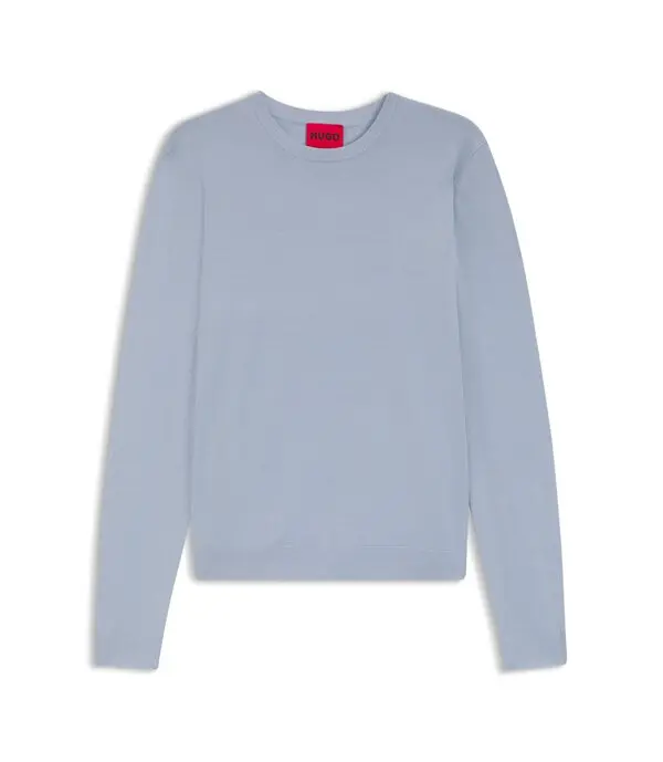 Hugo Regular-fit Knitted Sweater With Crew Neckline - Purple