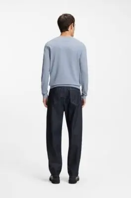 Hugo Regular-fit Knitted Sweater With Crew Neckline - Purple