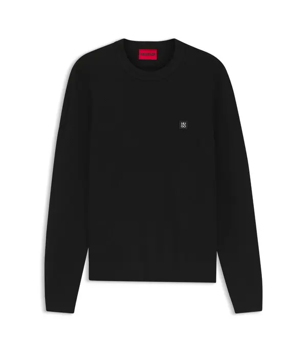 Hugo Knitted Sweater With Logo - Black