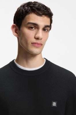 Hugo Knitted Sweater With Logo - Black