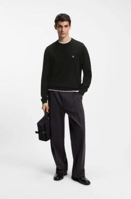 Hugo Knitted Sweater With Logo - Black