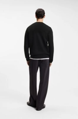 Hugo Knitted Sweater With Logo - Black
