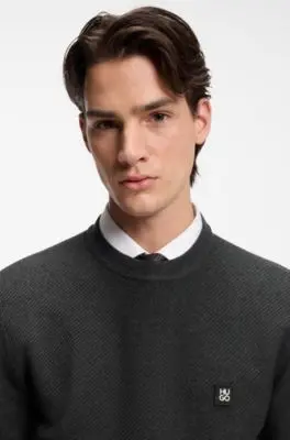 Hugo Knitted Sweater With Logo - Grey