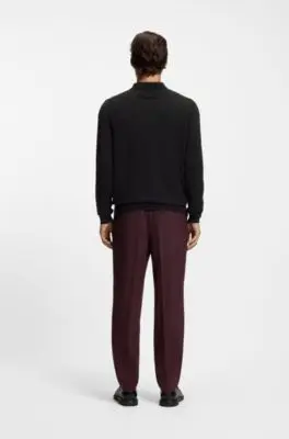 Hugo Regular-fit Jacket With Ribbed Trims - Black