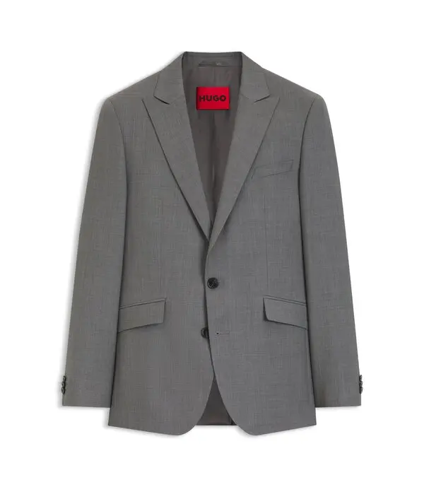 Hugo Extra-slim-fit Jacket In Virgin-wool Dobby