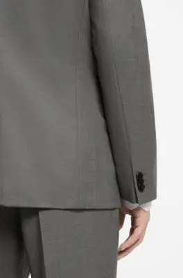 Hugo Extra-slim-fit Jacket In Virgin-wool Dobby