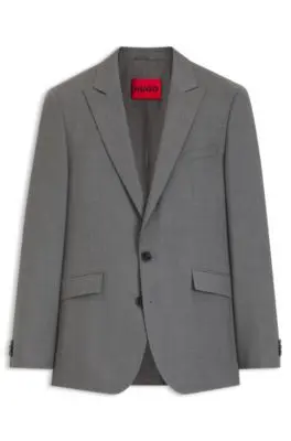 Hugo Extra-slim-fit Jacket In Virgin-wool Dobby