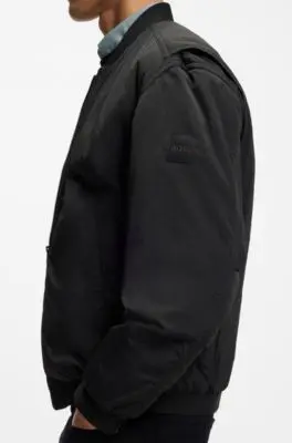 BOSS Water-repellent Bomber Jacket - Black