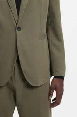 Hugo Modern-fit Jacket In Cotton-blend Twill