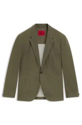 Hugo Modern-fit Jacket In Cotton-blend Twill